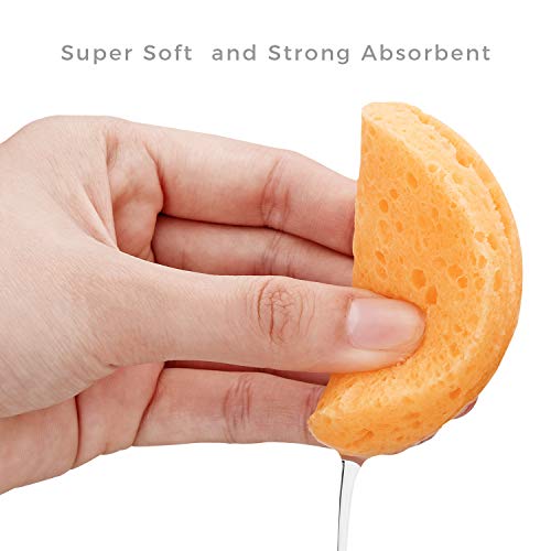 50-Count Compressed Facial Sponges, GAINWELL Cellulose Facial Sponges, 100% Natural Cosmetic Spa Sponges for Facial Cleansing, Exfoliating Mask, Makeup Removal