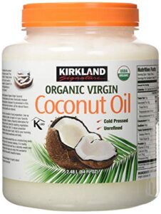 kirkland signature cold pressed unrefined organic virgin coconut oil, 84 ounce (pack of 2)