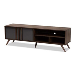 baxton studio tv stands, grey/walnut