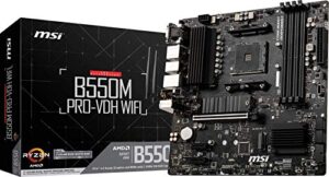 msi b550m pro-vdh wifi proseries motherboard (amd am4, ddr4, pcie 4.0, sata 6gb/s, m.2, usb 3.2 gen 1, wi-fi, d-sub/hdmi/dp, micro-atx)