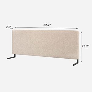 ZINUS Parker Upholstered Headboard / Easy Assembly, Beige, Queen