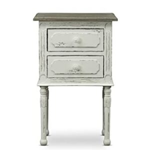 Baxton Studio Anjou Traditional French Accent Nightstand, Medium, White