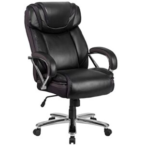 flash furniture hercules series big & tall 500 lb. rated black leathersoft executive swivel ergonomic office chair with extra wide seat