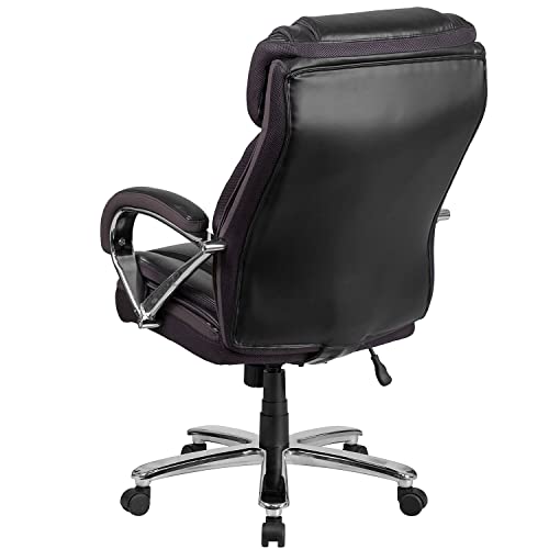 Flash Furniture HERCULES Series Big & Tall 500 lb. Rated Black LeatherSoft Executive Swivel Ergonomic Office Chair with Extra Wide Seat