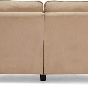 Serta Palisades Upholstered Sofas for Living Room Modern Design Couch, Straight Arms, Soft Fabric Upholstery, Tool-Free Assembly, 61" Loveseat, Sand Beige