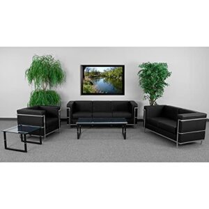 flash furniture hercules regal series reception set in black leathersoft