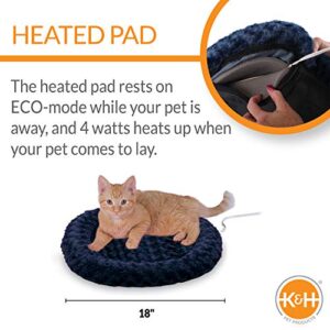 K&H Pet Products Thermo-Kitty Fashion Splash Heated Pet Bed Blue 18" 4W