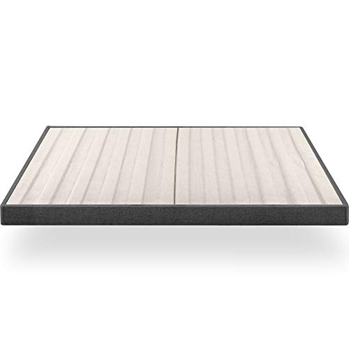 ZINUS Upholstered Metal and Wood Box Spring / 4 Inch Mattress Foundation / Easy Assembly / Fabric Paneled Design, King