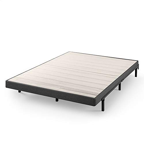 ZINUS Upholstered Metal and Wood Box Spring / 4 Inch Mattress Foundation / Easy Assembly / Fabric Paneled Design, King