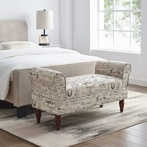 Linon Lillian Bench, Linen