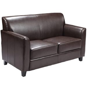 flash furniture hercules diplomat series brown leathersoft loveseat