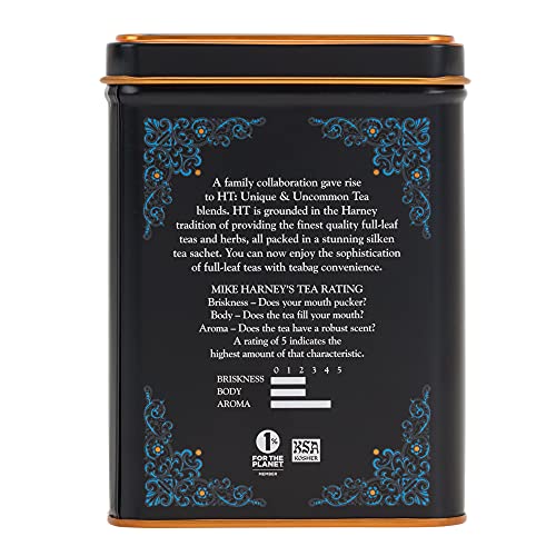 Harney & Sons Black Cask Bourbon Tea, 20 Sachets of Smoky Black Tea with Light Caramel Flavors