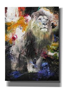 epic graffiti ‘lion’ by design fabrikken, giclee canvas wall art, 40″x54″