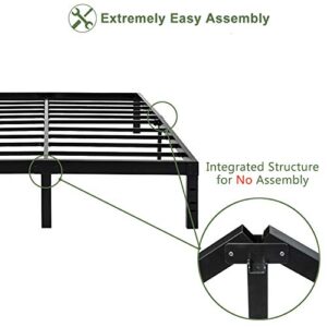 45MinST 18 Inch Maximum Storage Bed Frame/Reinforced Platform /3500lbs Heavy Duty/Easy Assembly/ Mattress Foundation/Steel Slat/Noise Free, King