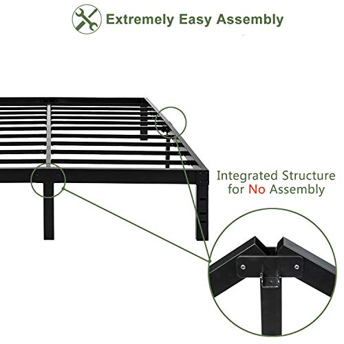 45MinST 18 Inch Maximum Storage Bed Frame/Reinforced Platform /3500lbs Heavy Duty/Easy Assembly/ Mattress Foundation/Steel Slat/Noise Free, King