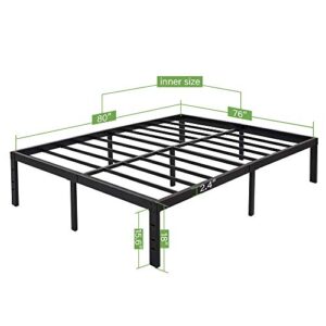 45MinST 18 Inch Maximum Storage Bed Frame/Reinforced Platform /3500lbs Heavy Duty/Easy Assembly/ Mattress Foundation/Steel Slat/Noise Free, King