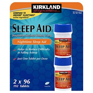 kirkland signature sleep aid doxylamine succinate 25 mg 2 bottles x 96 tabs