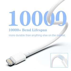 6Pack(3/3/6/6/6/10 FT)[Apple MFi Certified] iPhone Charger Long Lightning Cable Fast Charging High Speed Data Sync USB Cable Compatible iPhone 14/13/12/11 Pro Max/XS MAX/XR/XS/X/8/7/Plus iPad AirPods