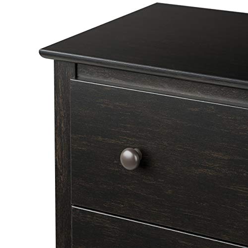 Prepac Sonoma 6-Drawer Double Dresser for Bedroom, 16" D x 59" W x 29" H, Washed Black & Sonoma 5-Drawer Chest for Bedroom, 16" D x 31.5" W x 45.25" H, Black