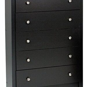 Prepac Sonoma 6-Drawer Double Dresser for Bedroom, 16" D x 59" W x 29" H, Washed Black & Sonoma 5-Drawer Chest for Bedroom, 16" D x 31.5" W x 45.25" H, Black