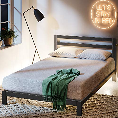 Zinus Arnav Modern Studio 10 Inch Platform 2000H Metal Bed Frame / Mattress Foundation / with Headboard / Good Design Award Winner, Queen & Green Tea 6-inch Memory Foam Mattress, Queen