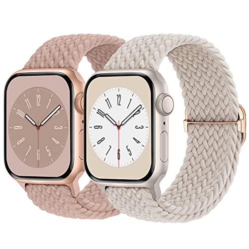 Braided Solo Loop Compatible with Apple Watch Band 38mm 40mm 41mm Women Men, Adjustable Stretchy Bands Elastic Sport Wristbands for iWatch Series 8 7 6 5 4 3 2 1 SE