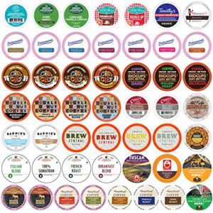 coffee variety pack sampler, single serve cups for the keurig k cup brewer, 50 count