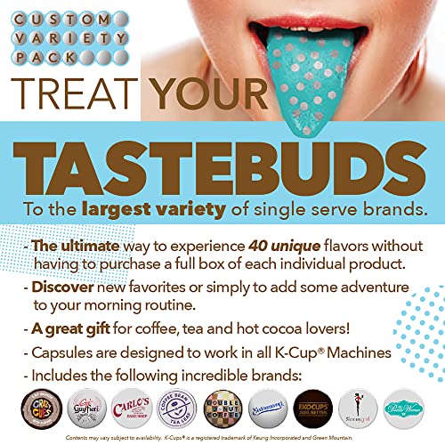 Coffee Variety Pack Sampler, Single Serve cups for the Keurig K Cup Brewer, 50 count