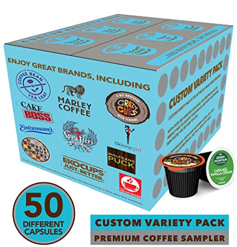 Coffee Variety Pack Sampler, Single Serve cups for the Keurig K Cup Brewer, 50 count