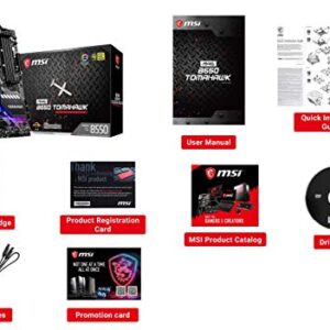 MSI MAG B550 TOMAHAWK Gaming Motherboard (AMD AM4, DDR4, PCIe 4.0, SATA 6Gb/s, M.2, USB 3.2 Gen 2, HDMI/DP, ATX, AMD Ryzen 5000 Series processors)