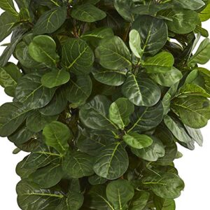 Nearly Natural Fiddle Leaf Artificial Slate Planter Silk Trees Green