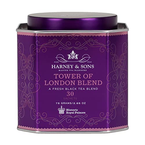 Harney & Sons Tower of London Black Tea with Stone Fruit, Bergamot and Honey Flavors | 30 sachets, Historic Royal Palaces Collection