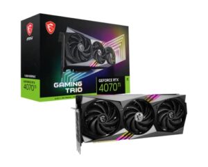 msi gaming geforce rtx 4070 ti 12gb gdrr6x 192-bit hdmi/dp nvlink tri-frozr 3 ada lovelace architecture graphics card (rtx 4070 ti gaming trio 12g)