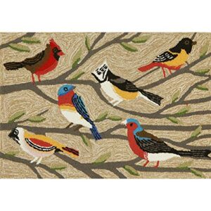 liora manne frontporch indoor/outdoor rug, 3 ft 6 in x 5 ft 6 in, birds multi