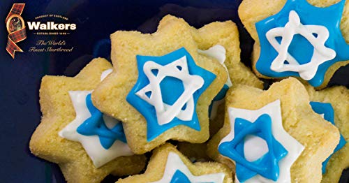 Walker's Shortbread Hanukkah Mini Festive Stars Holiday Cookies, Pure Butter Shortbread Cookies, 4.4 Oz Bag (Pack of 12)