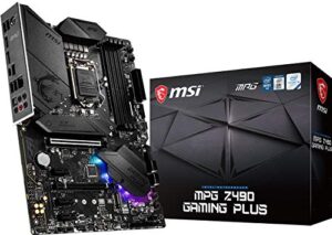 msi mpg z490 gaming plus gaming motherboard (atx, 10th gen intel core, lga 1200 socket, ddr4, cf, dual m.2 slots, usb 3.2 gen 2, 2.5g lan, dp/hdmi, mystic light rgb)