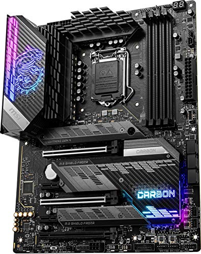 MSI MPG Z590 Gaming Carbon WiFi Gaming Motherboard (ATX, 11th/10th Gen Intel Core, LGA 1200 Socket, DDR4, PCIe 4, CFX, M.2 Slots, USB 3.2 Gen 2, Wi-Fi 6E, DP/HDMI, Mystic Light RGB)