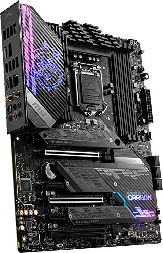 MSI MPG Z590 Gaming Carbon WiFi Gaming Motherboard (ATX, 11th/10th Gen Intel Core, LGA 1200 Socket, DDR4, PCIe 4, CFX, M.2 Slots, USB 3.2 Gen 2, Wi-Fi 6E, DP/HDMI, Mystic Light RGB)