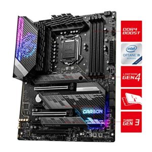 MSI MPG Z590 Gaming Carbon WiFi Gaming Motherboard (ATX, 11th/10th Gen Intel Core, LGA 1200 Socket, DDR4, PCIe 4, CFX, M.2 Slots, USB 3.2 Gen 2, Wi-Fi 6E, DP/HDMI, Mystic Light RGB)