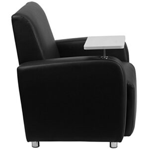 Flash Furniture Black LeatherSoft Guest Chair with Tablet Arm, Chrome Legs and Cup Holder