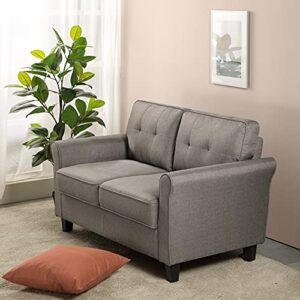 zinus sayan loveseat sofa / easy, tool-free assembly, sand grey