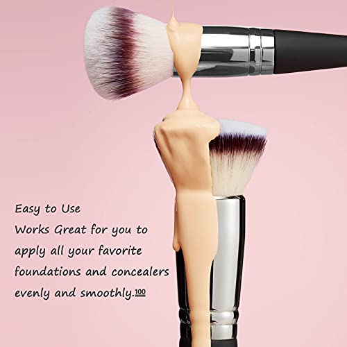 Daubigny Makeup Brushes Dual-ended Foundation Brush Concealer Brush Perfect for Any Look Premium Luxe Hair Rounded Taperd Flawless Brush Ideal for Liquid, Cream, Powder,Blending, Buffing,Concealer