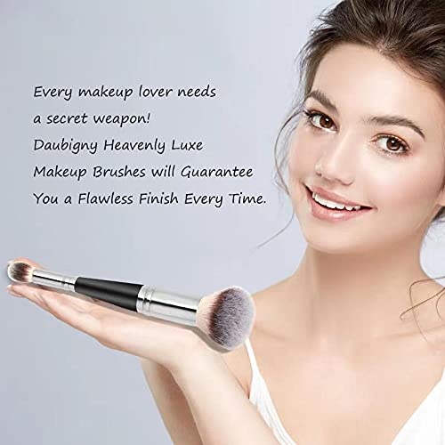 Daubigny Makeup Brushes Dual-ended Foundation Brush Concealer Brush Perfect for Any Look Premium Luxe Hair Rounded Taperd Flawless Brush Ideal for Liquid, Cream, Powder,Blending, Buffing,Concealer