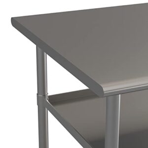 Flash Furniture Stainless Steel 18 Gauge Work Table with 2 Undershelves - 72" W x 30" D x 34.5" H, NSF