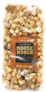 harry & david, moose munch gourmet popcorn, classic caramel with almonds cashew nuts (14 oz)