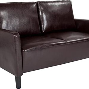 Flash Furniture Washington Park Upholstered Loveseat, Brown LeatherSoft