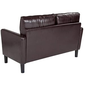 Flash Furniture Washington Park Upholstered Loveseat, Brown LeatherSoft