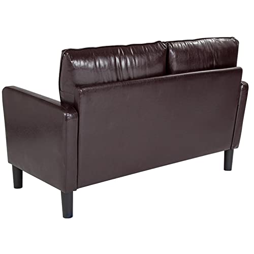 Flash Furniture Washington Park Upholstered Loveseat, Brown LeatherSoft