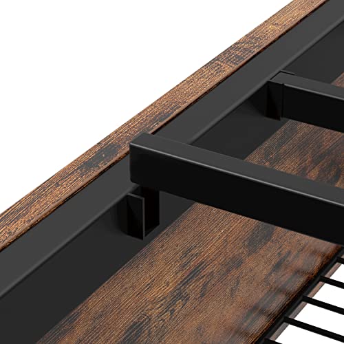 LIKIMIO Queen Bed Frame with Storage, 4 Drawers and Heavy Strong Metal Support Frames, Solid Stable, Noise-Free, No Box Spring Needed, Easy Assembly