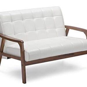 Baxton Studio Mid-Century Masterpieces Loveseat, White